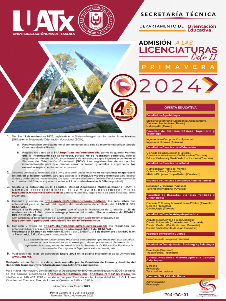 Convocatoria Uatx | PDF