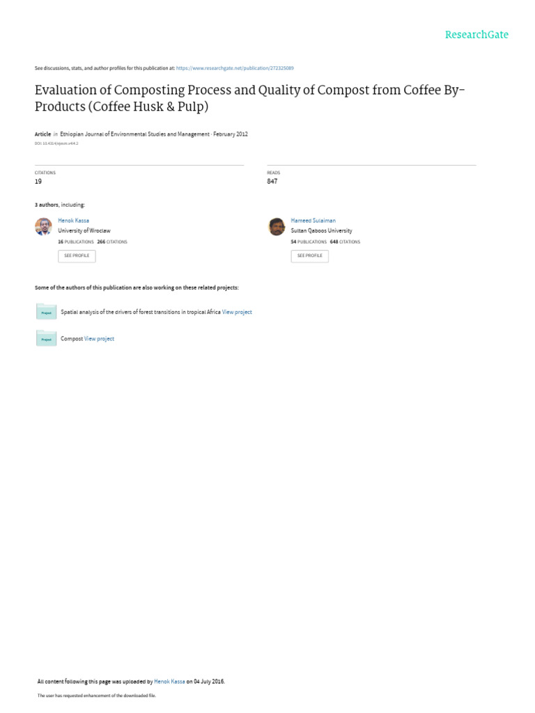 Evaluation Of Composting Process And Quality Of Co Pdf Compost Organic Matter
