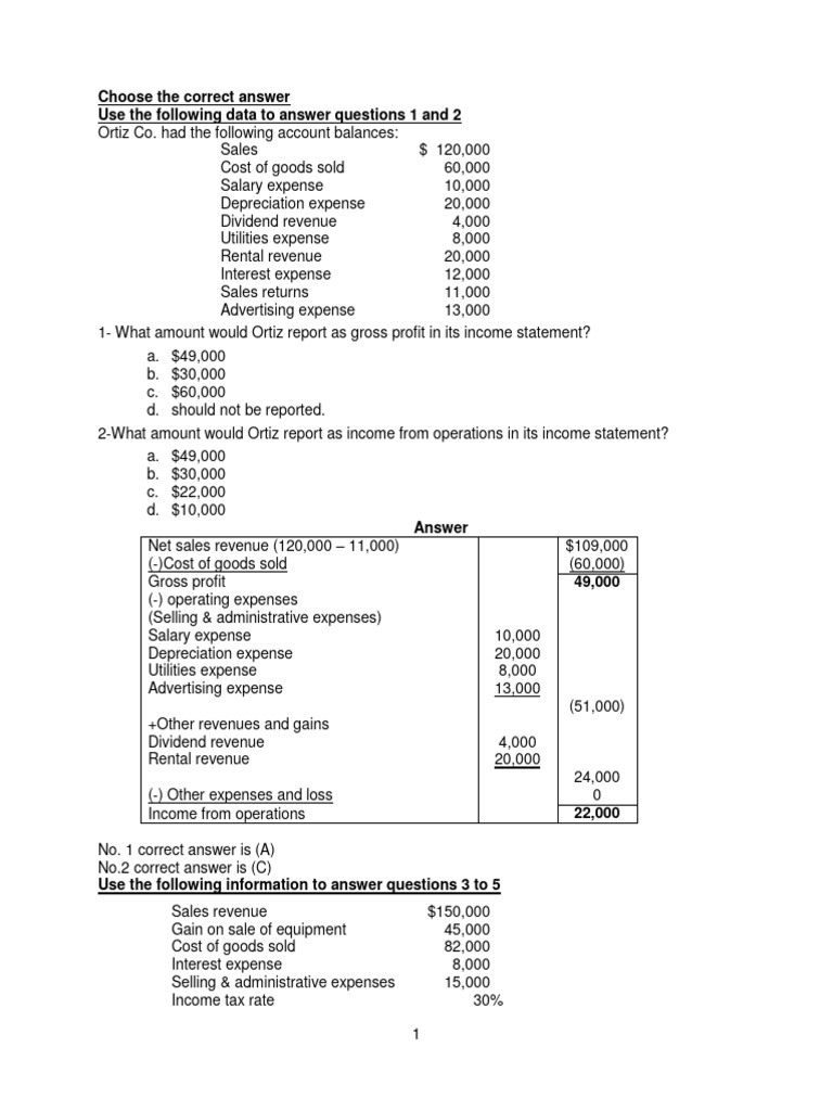 Financial Statement Analysis Questions | PDF