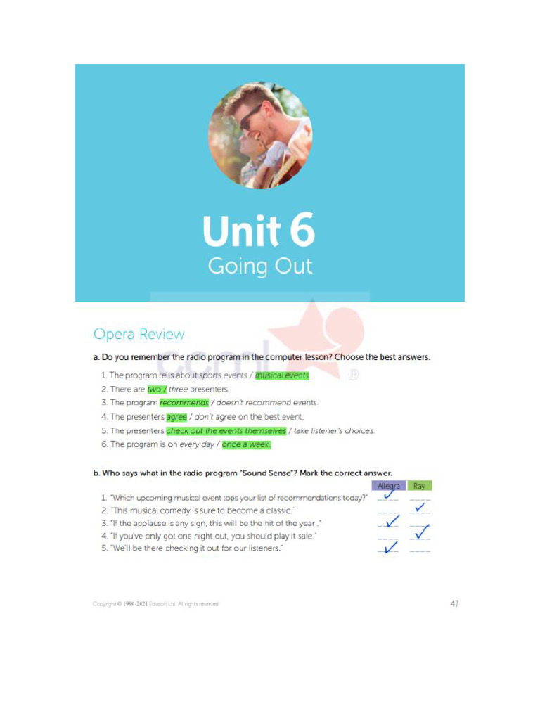 UNIT 6 Workbook | PDF