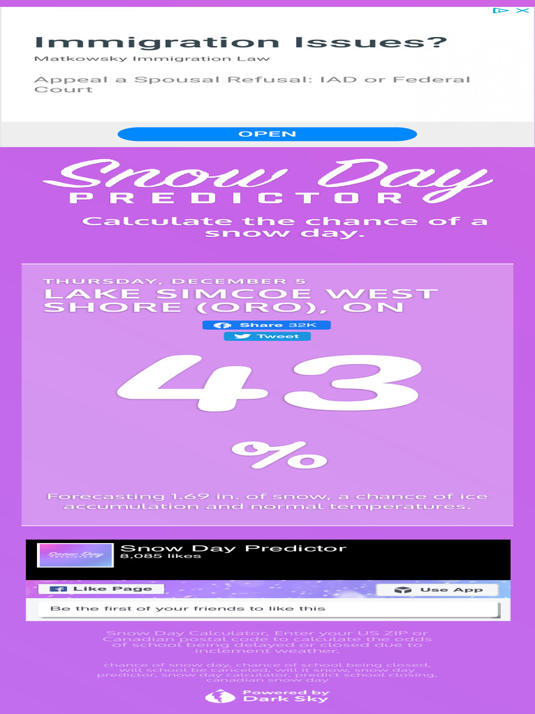 Calculate Your Chance of A Snow Day Snow Day Predictor | PDF | Law