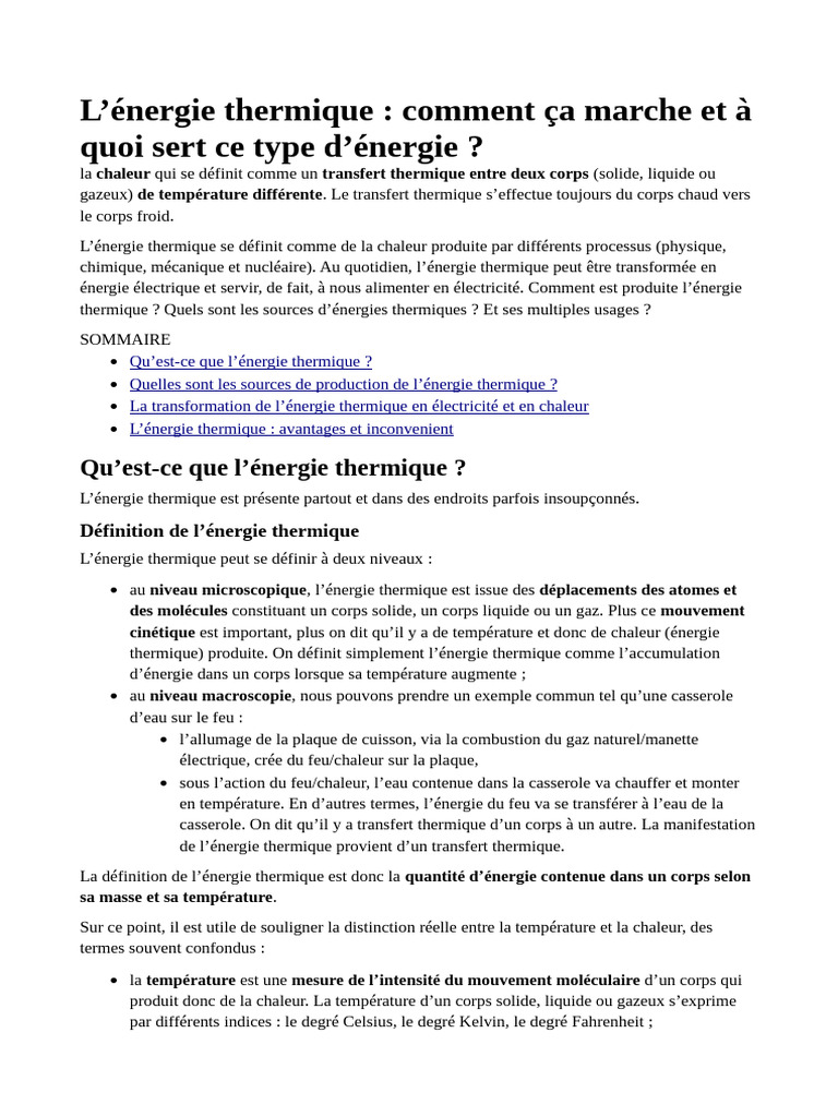Exposé Sur L'energie Thermique STIDD-B | PDF | Centrale électrique ...