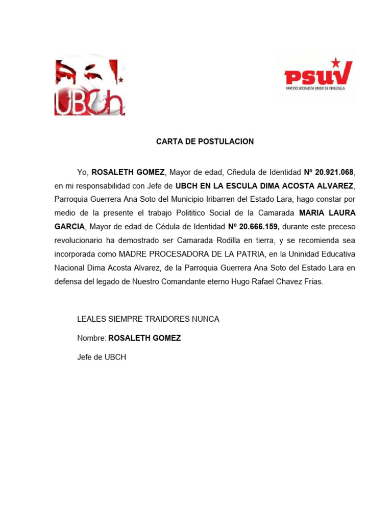 Postulación de María Laura García | PDF