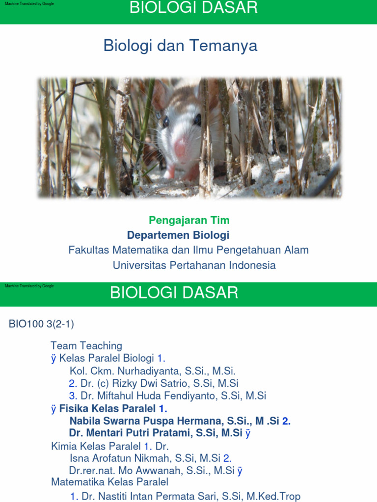 Biologi 1 Biologi Dan Temanya Trans | PDF