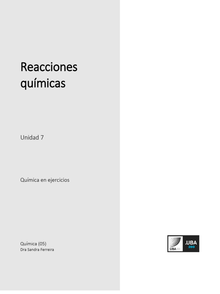 Química En Ejercicios Unidad 7 Química Pdf