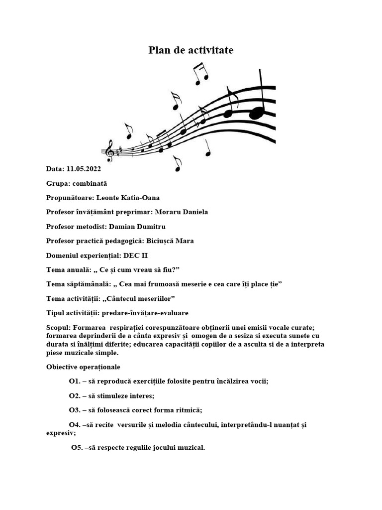 Plan de Activitate DEC2 | PDF