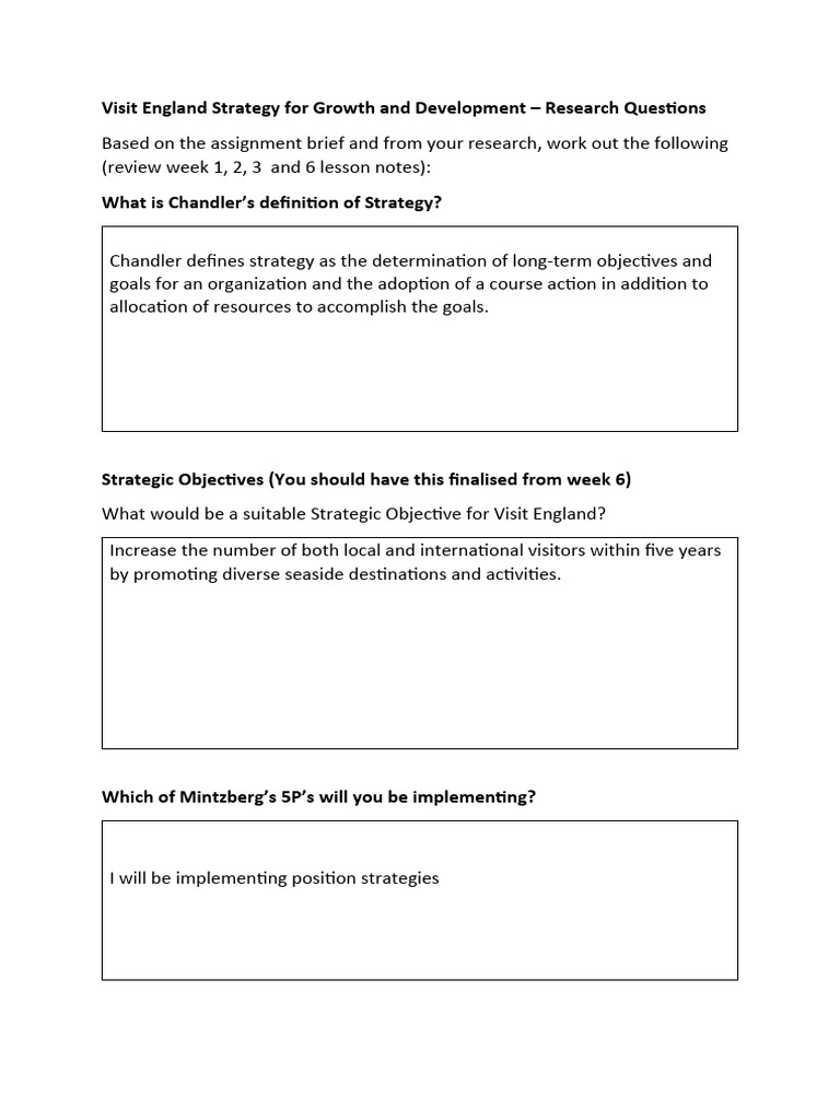 Research Questions For Strategy Formulation | PDF | Strategic ...
