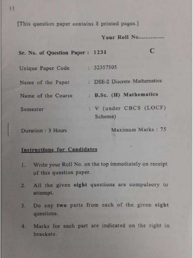 Discrete PYQ 2023 | PDF
