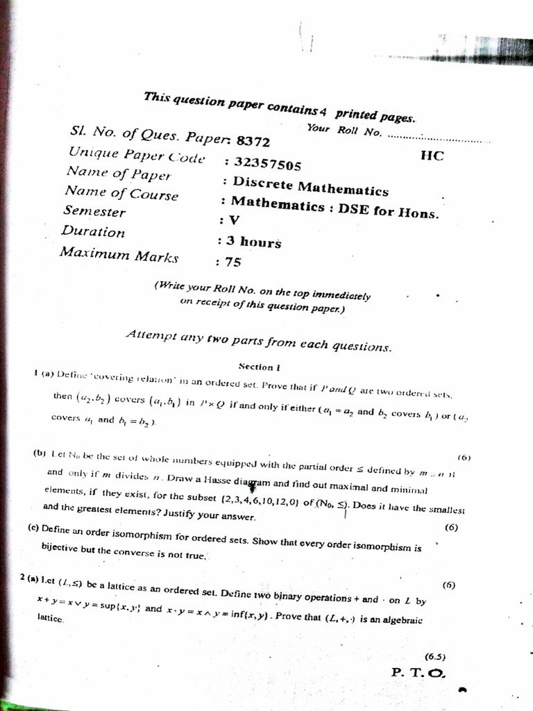 Discrete PYQ 2017 | PDF