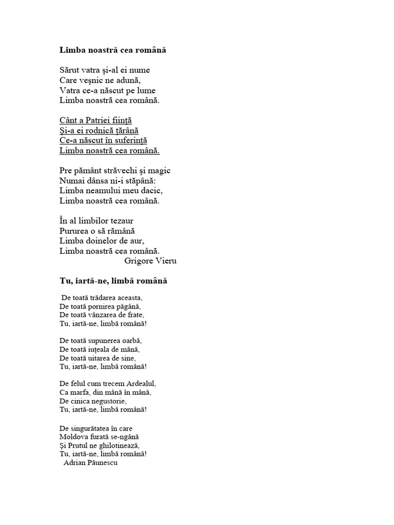 Limba Noastră Cea Română | PDF