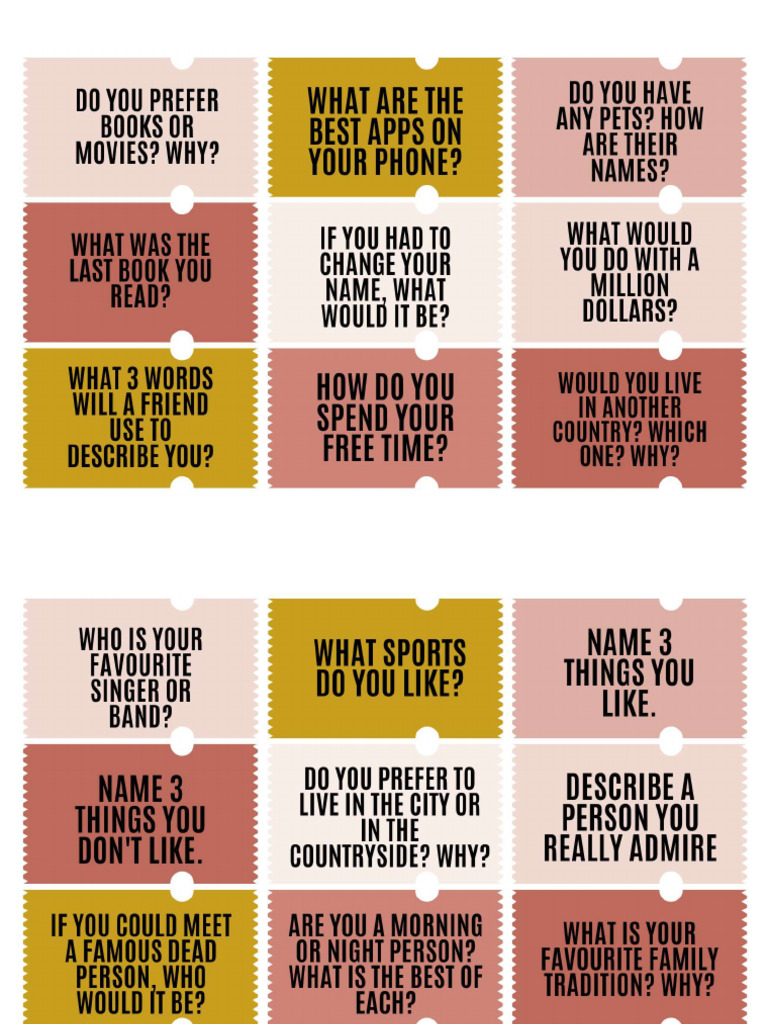 Icebreaker - Random Questions | PDF