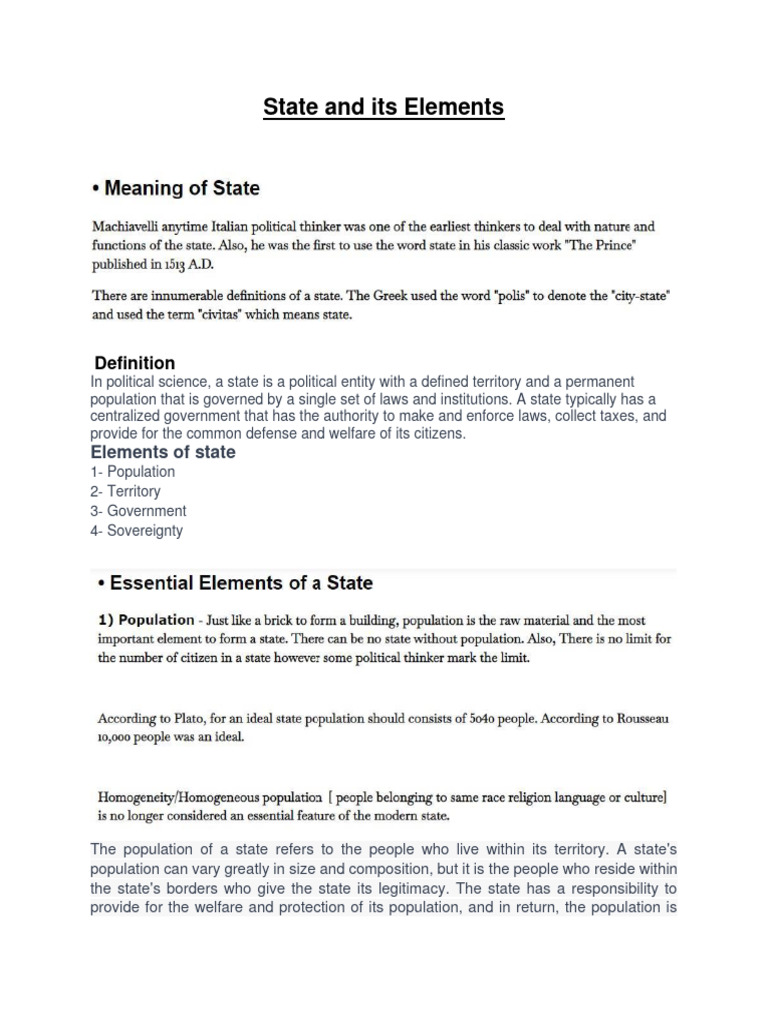 State and Its Element | PDF