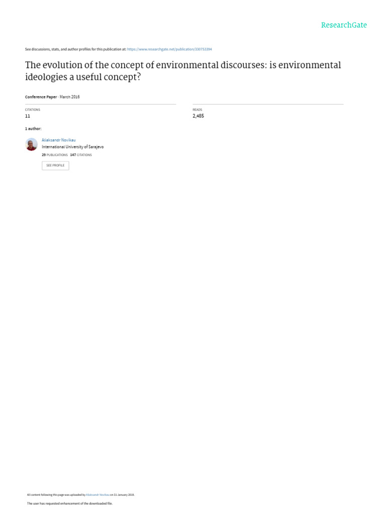 Evolution of Environmental Discourses | PDF | Ideologies | Discourse