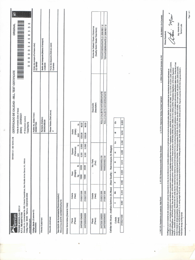 Certificado Placa | PDF