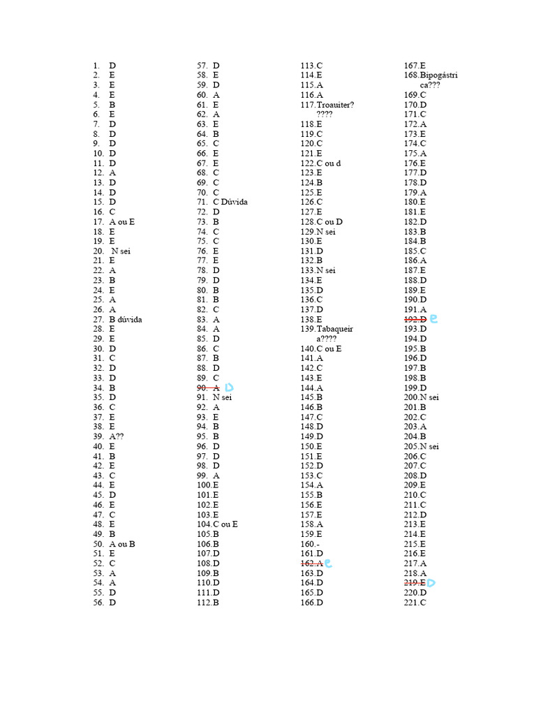 RespostasAnatomia (Vanda) | PDF