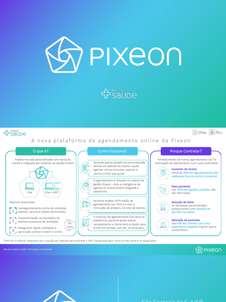 Pixeon + Saúde - One Page 1.2 | PDF