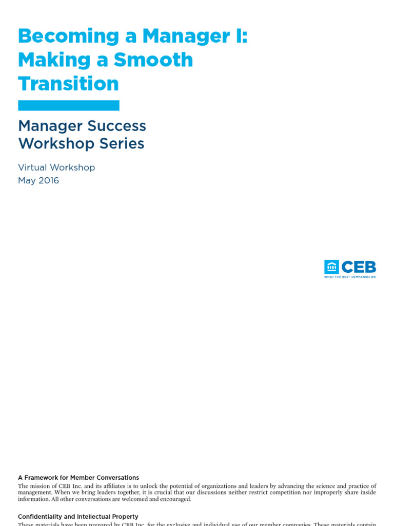 Becoming A Manager I - Presentation | PDF