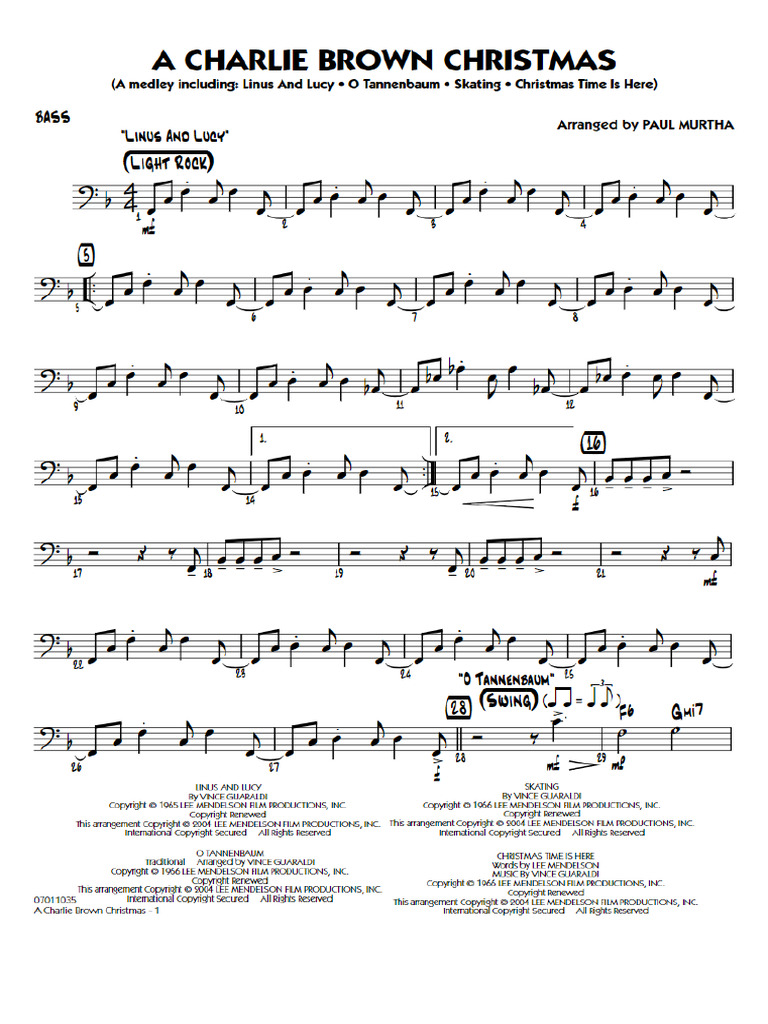 A Charlie Brown Christmas Bass | PDF