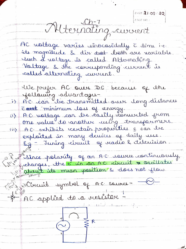 Ch-7 (Alternating Current) | PDF