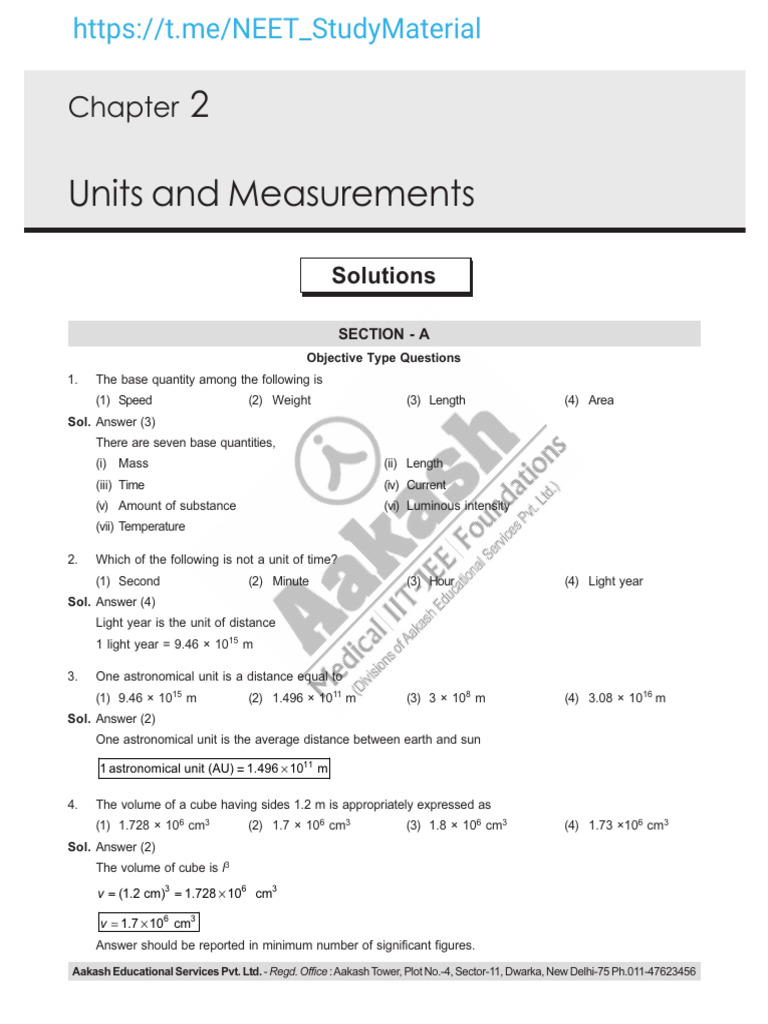 Aakash Module Physics CH 2 | PDF