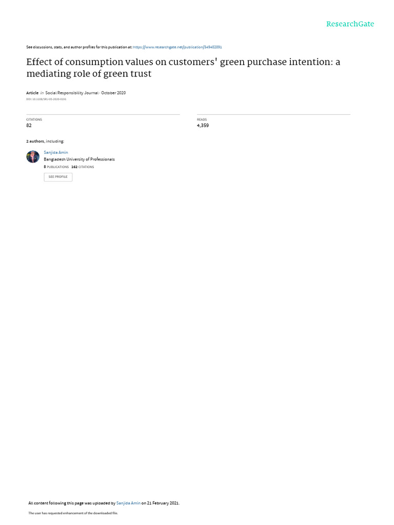 Effectofconsumptionvalues | PDF