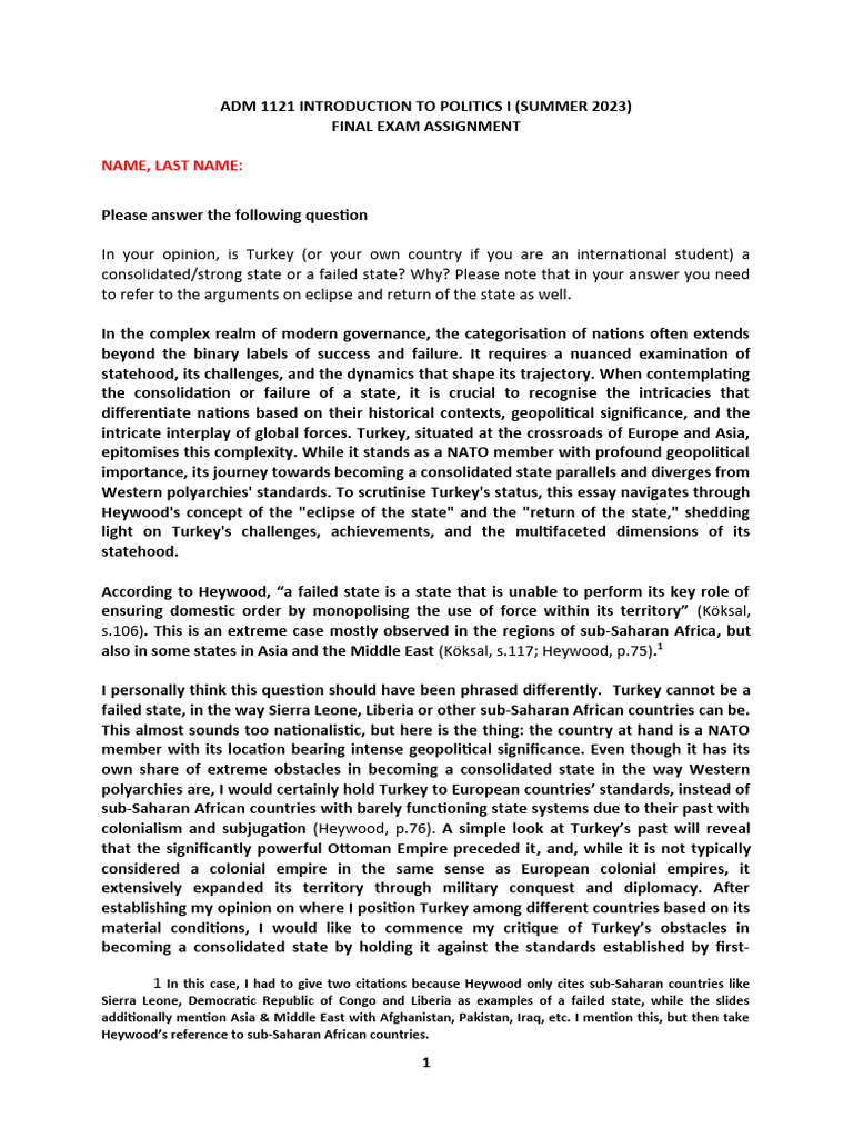 ADM 1121 Summer 2023 Final Exam Assignment | PDF