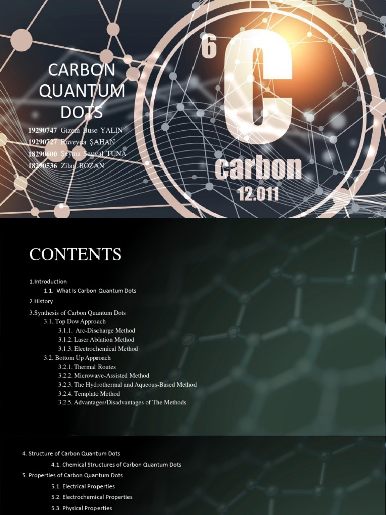 Carbon Quantum Dots: Synthesis and Properties | PDF