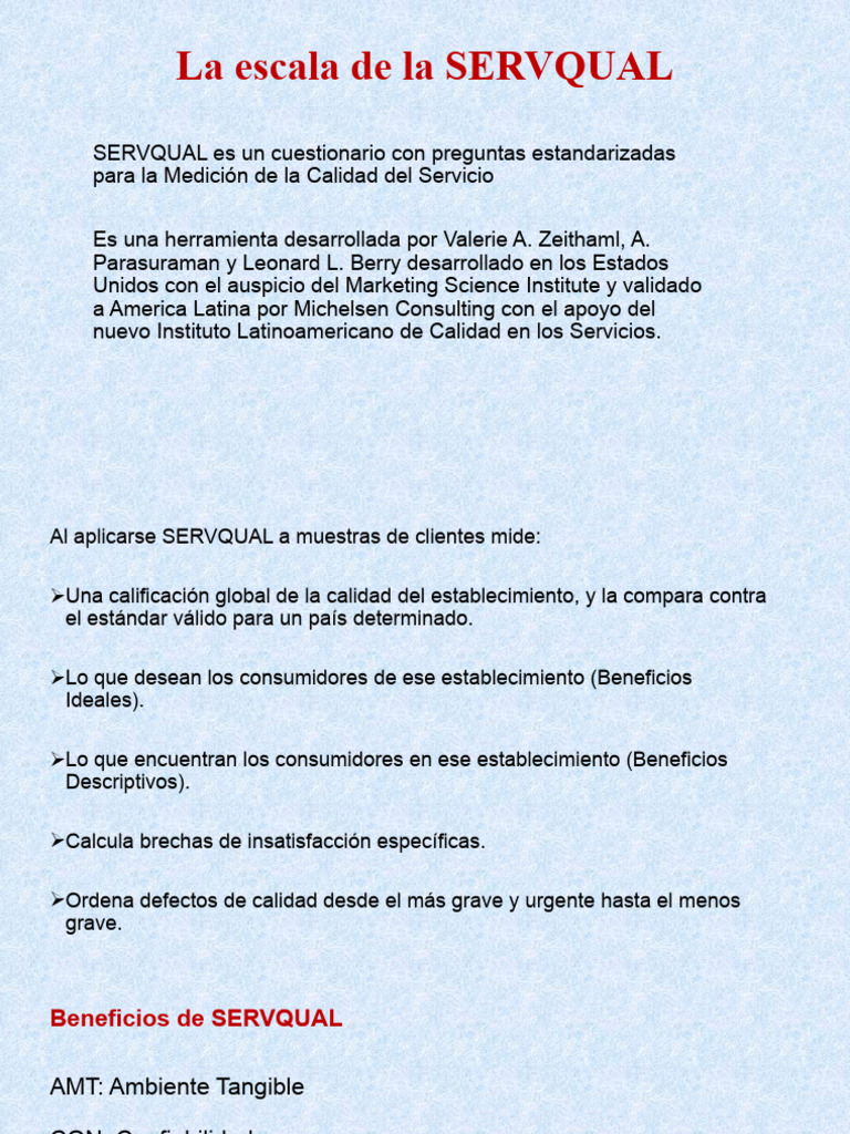 La Escala de La SERVQUAL | PDF