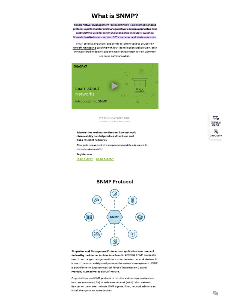 What Is SNMP - SNMP Ports - Protocols & Versions | PDF