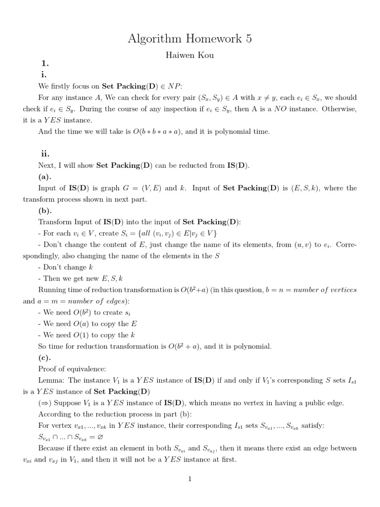 Algos Homework CU | PDF