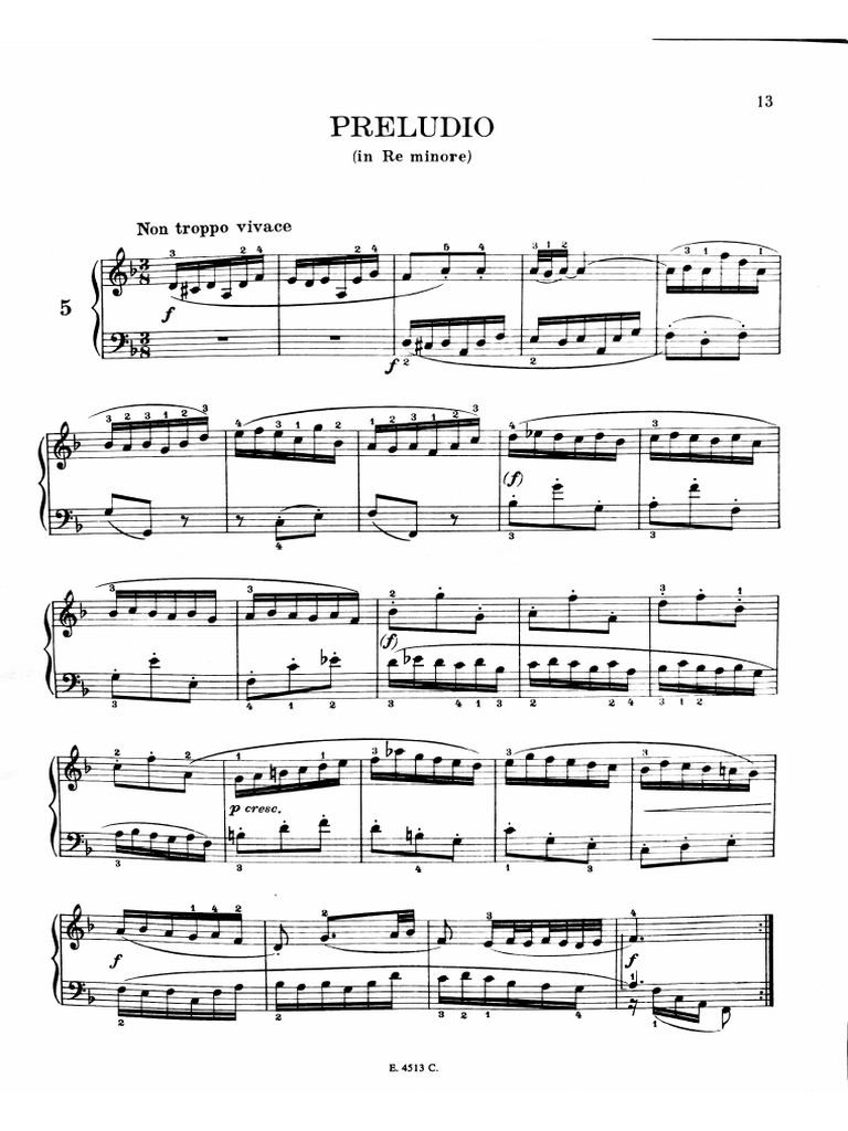 Bach Preludio in Re Minore | PDF