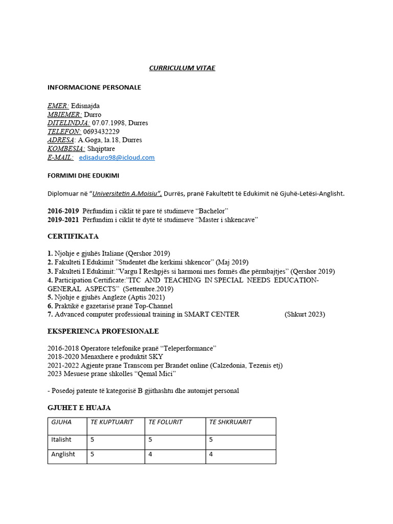 CV 2023 | PDF