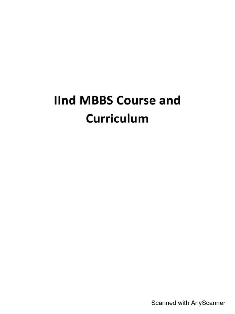 554second Year MBBS Syllabus | PDF