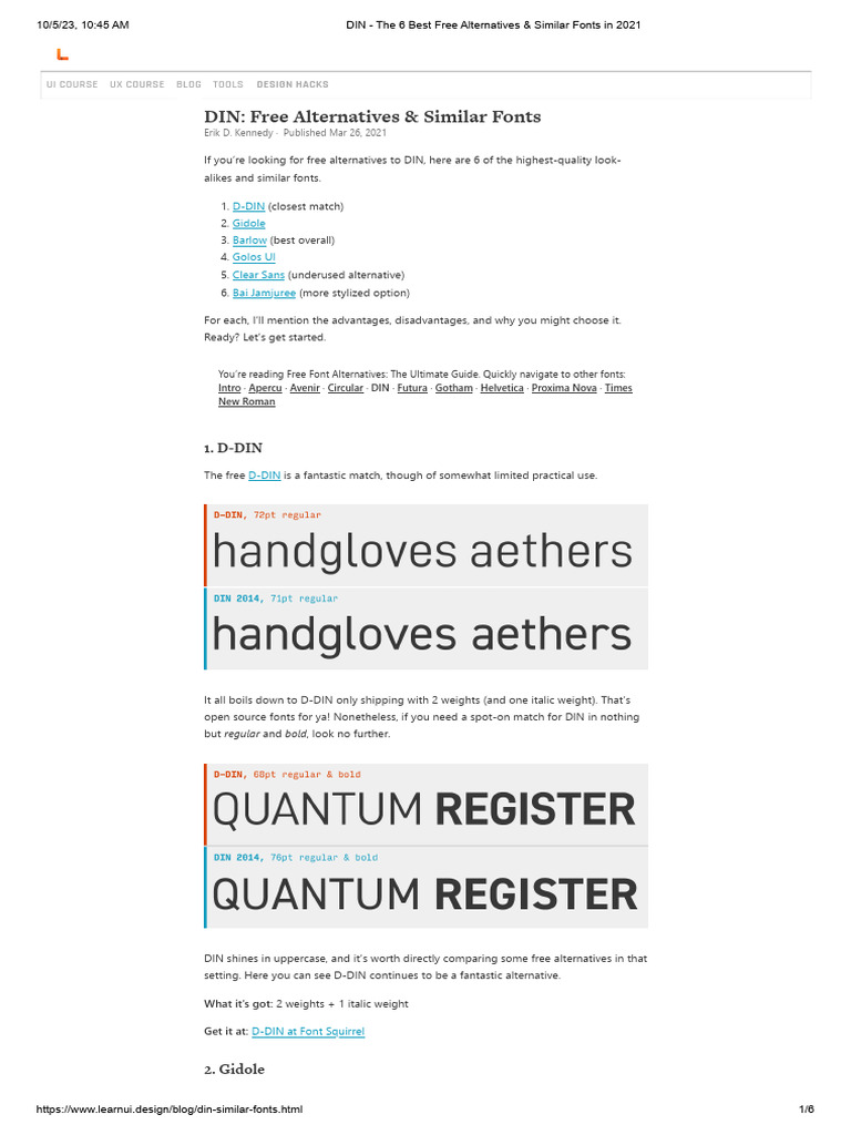 DIN - The 6 Best Free Alternatives & Similar Fonts in 2021 | PDF