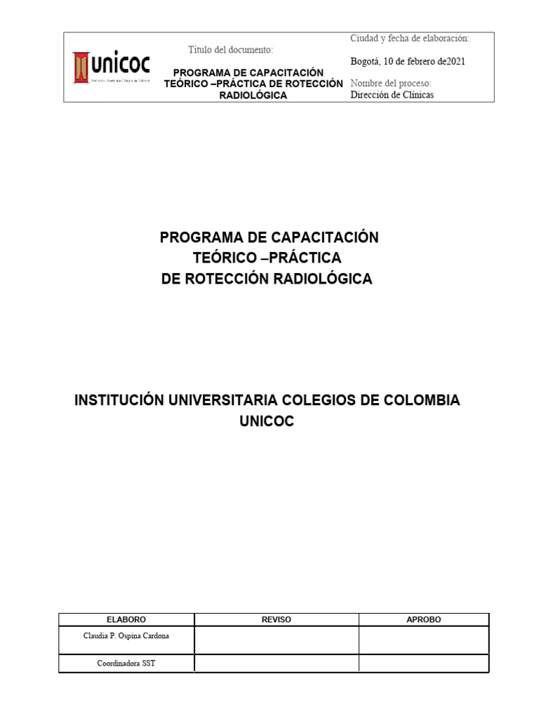 12 Programa de Capacitacion en Proteccion Radiologica | PDF | Desintegración radioactiva ...