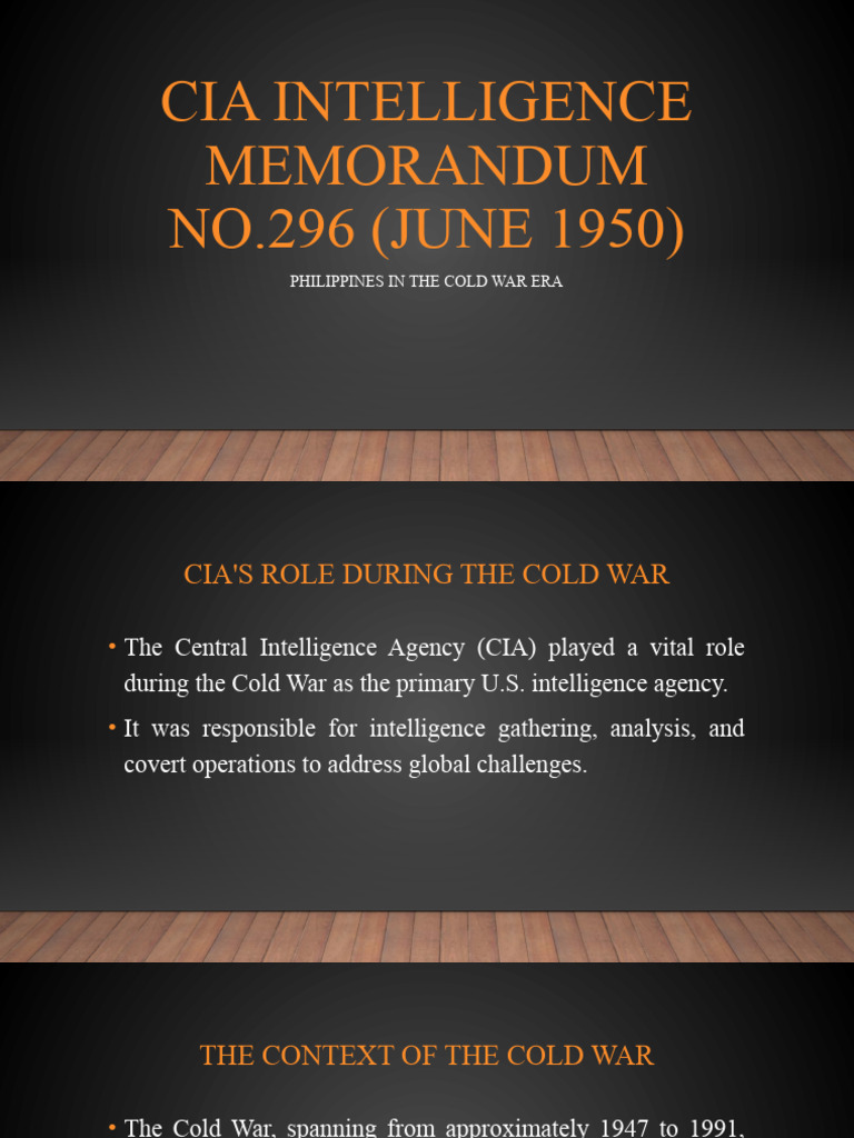 Cia intelligence memorandum | PDF | Cold War | Central Intelligence Agency