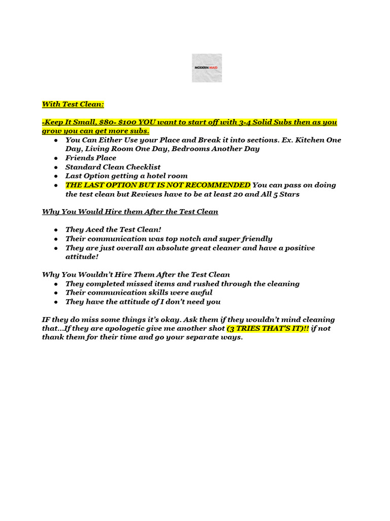 How To Prepare For A Test Clean - Modern Maid 3.0 Course Modern Maid ...