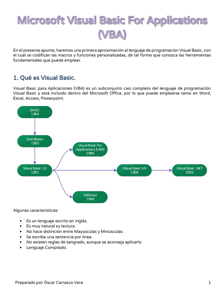 Introducción a Visual Basic para VBA | PDF