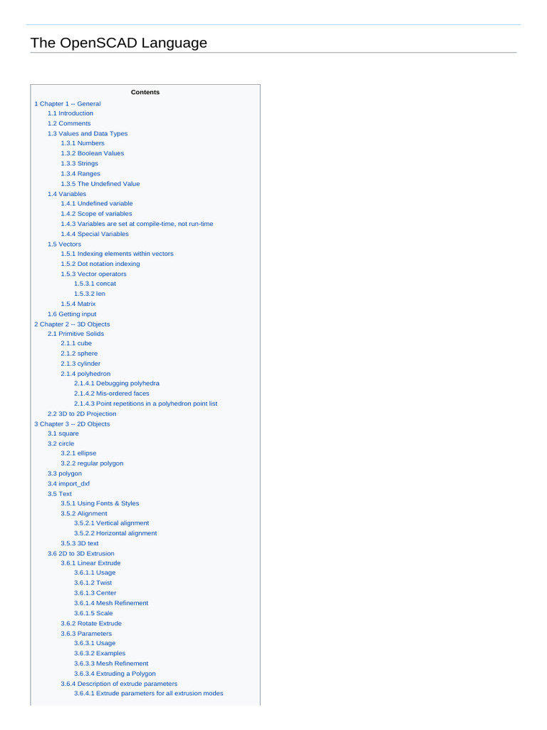 The OpenSCAD Language | PDF