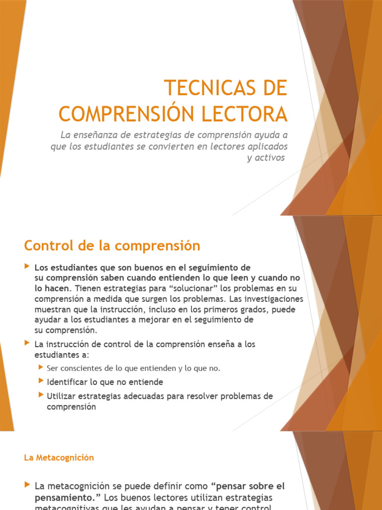 Tecnicas de Comprensión Lectora | PDF