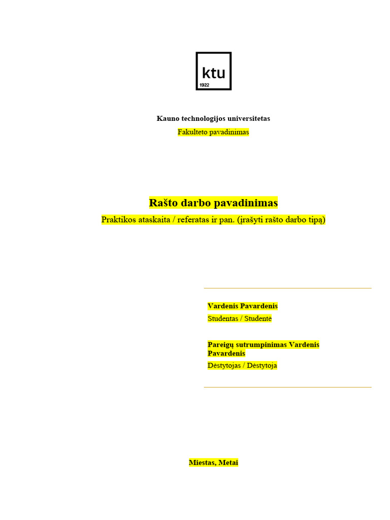 Rašto darbo šablonas LT NAUJAS 2019 (1) | PDF