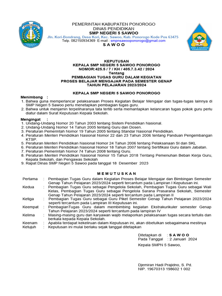 SK PBM 2023-2024 Genap | PDF