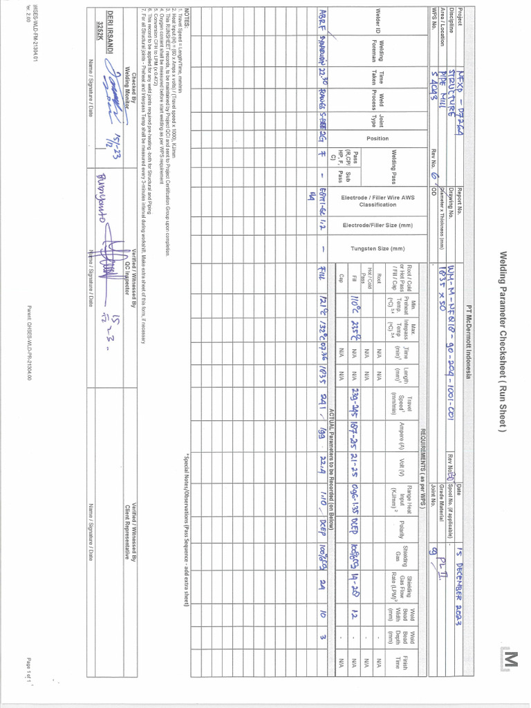D7264 - NFXP - Run Sheet 15 Dec 2023 (WPS S4043) W | PDF