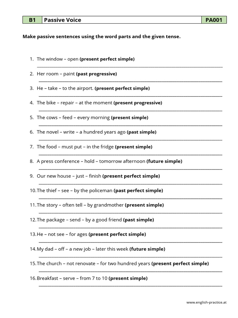 Passive Voice Zadania Odpowiedzi | PDF