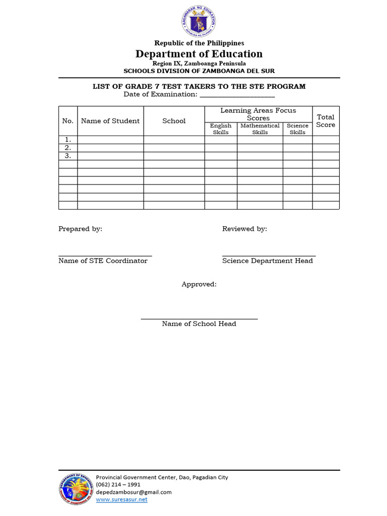 STE Form-01 | PDF