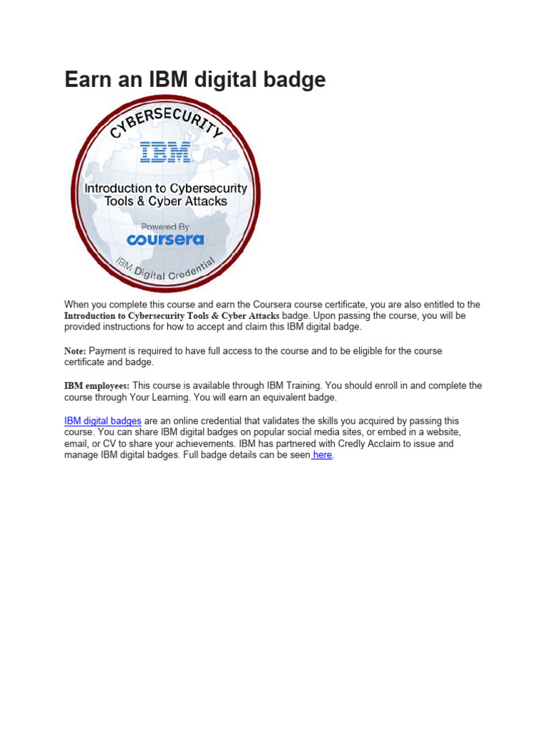Earn An IBM Digital Badge | PDF