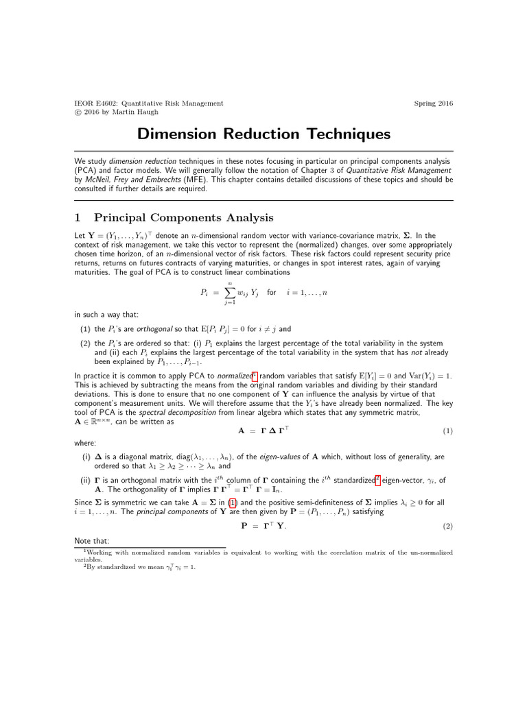 QRM:Dimension Reduction Techniques | PDF QRM:Dimension Reduction Techniques | PDF