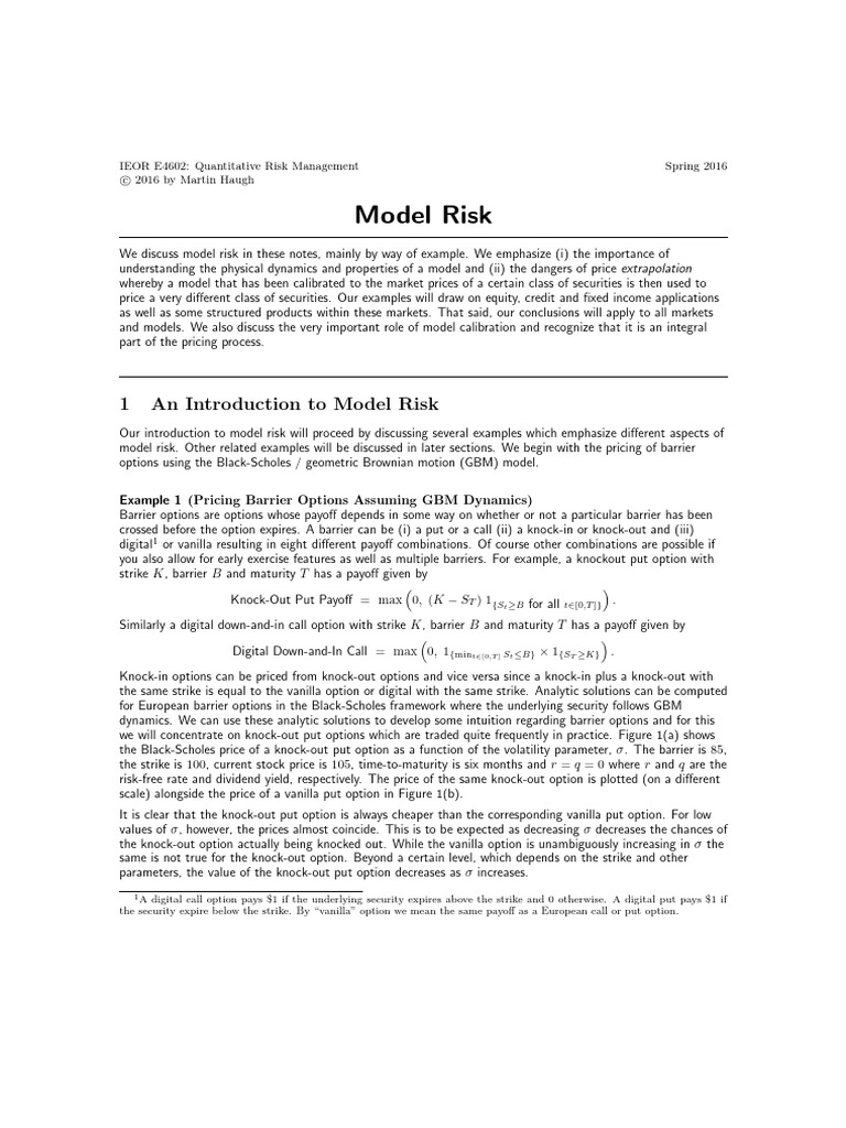 QRM:Model Risk | PDF