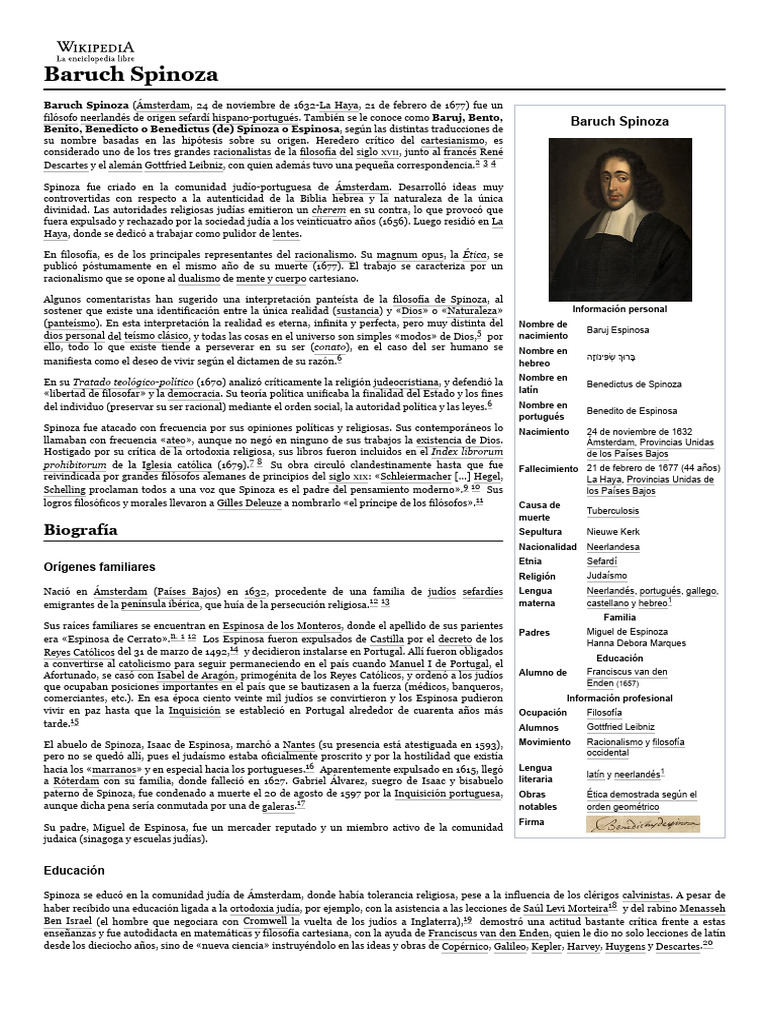 Baruch Spinoza | PDF