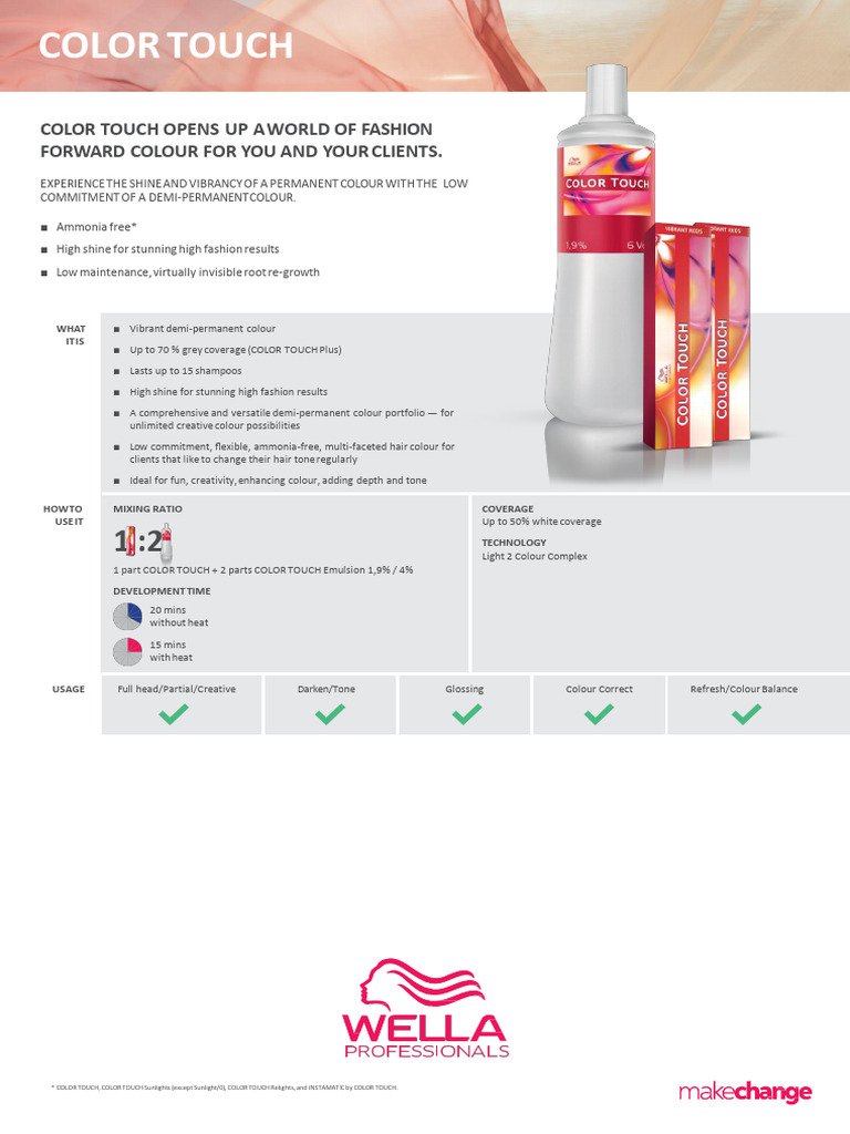 Wella Color Touch Overview and Guide | PDF